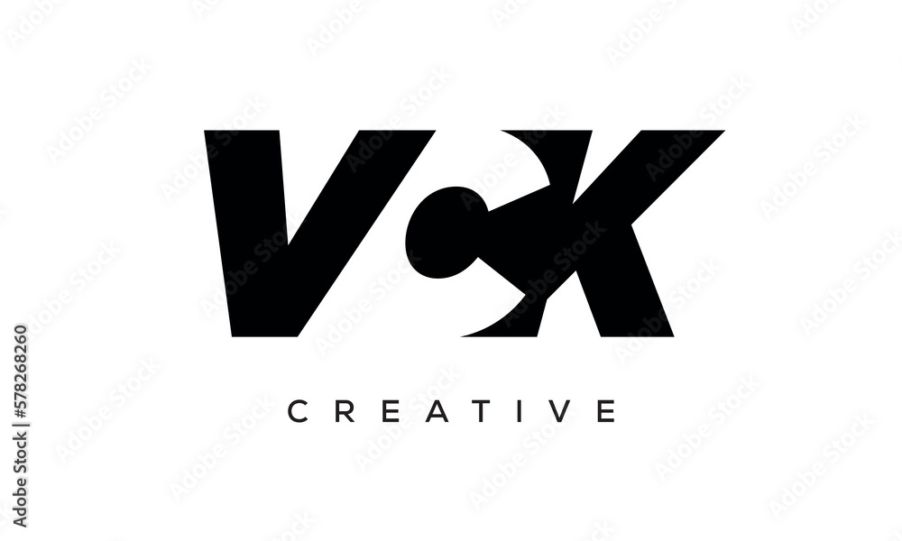 Vetor VCK letters negative space logo design. creative typography ...