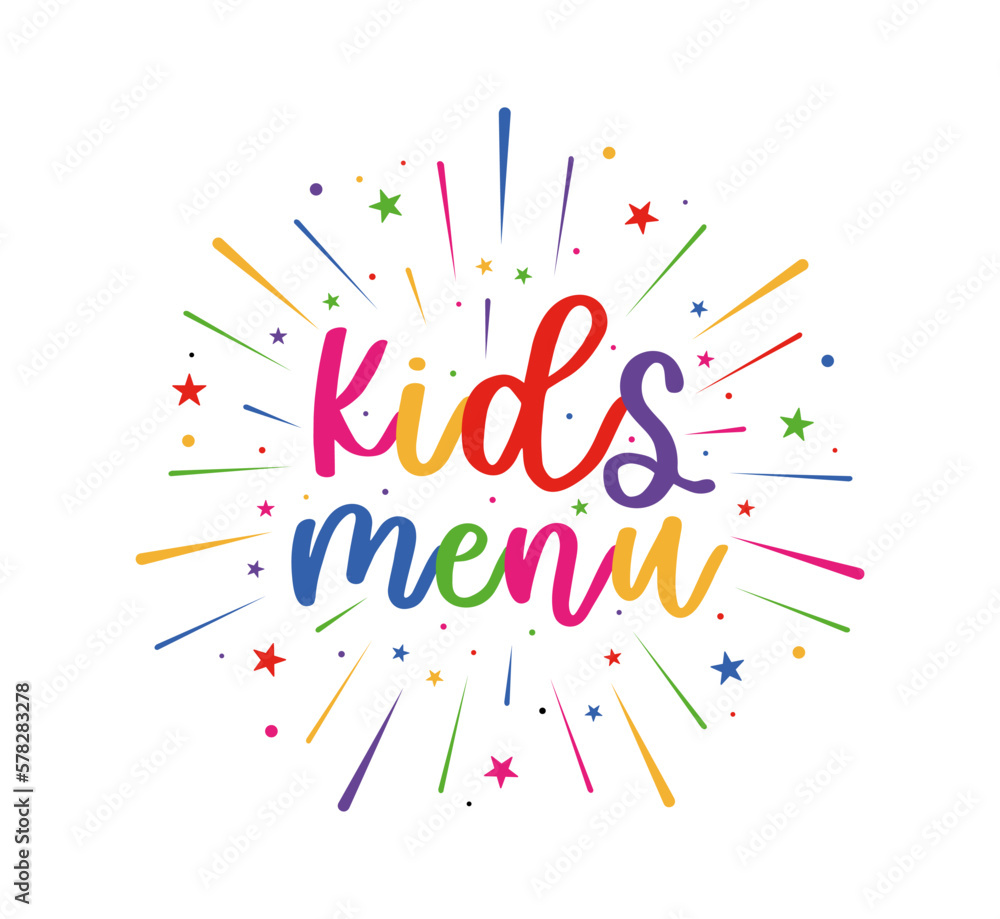 Stock-Vektorgrafik „Kids menu. Logo set for banner, flyer, poster ...