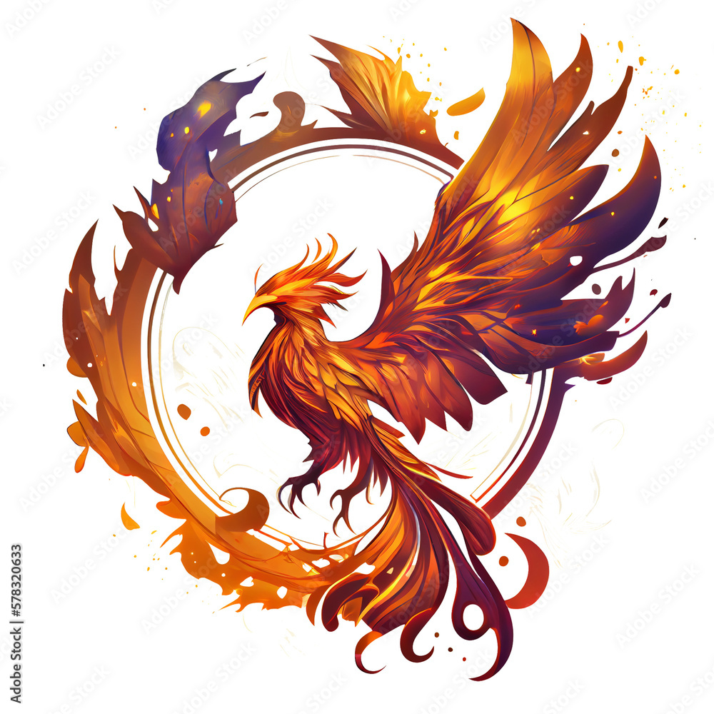 Mystical mythical character Phoenix, phoenix bird on a transparent ...