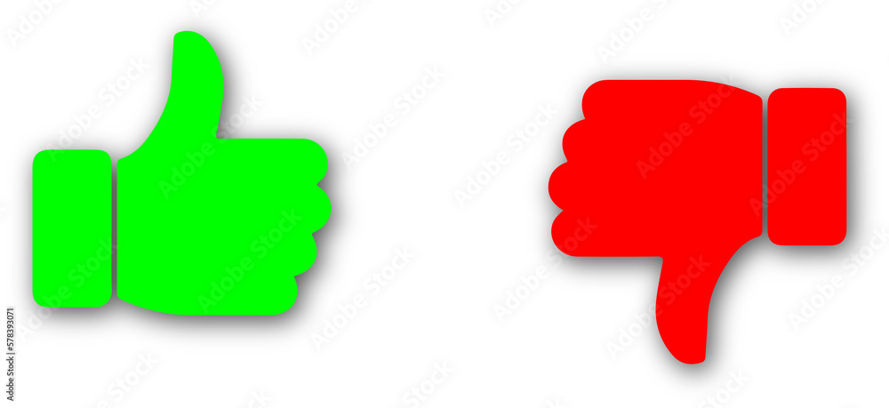 Like and unlike icons, Thumbs up and thumbs down icon set. Social media ...