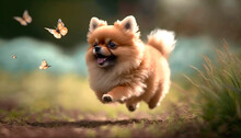 Dog Chasing Butterflies Free Stock Photo - Public Domain Pictures