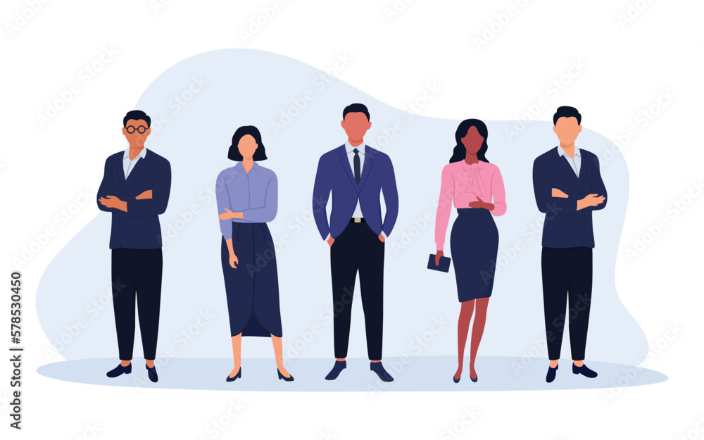 Business team ready to work. Office employee in tidy clothes. Vector ...