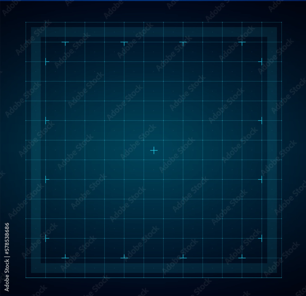 HUD grid for futuristic interface, vector ui or gui. High tech virtual ...