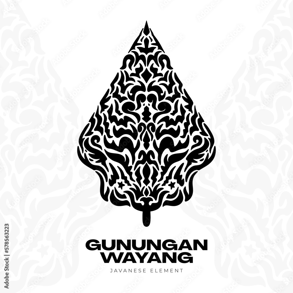 Silhouette of Indonesia Gunungan Wayang Stock Vector | Adobe Stock