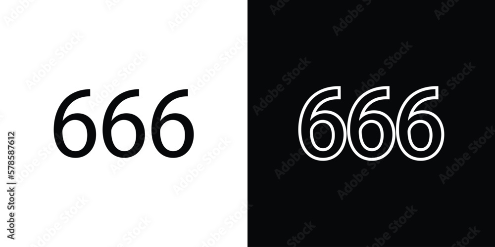 Vector Number 666, the sign of the Beast, Symbol of a Satanic Character ...