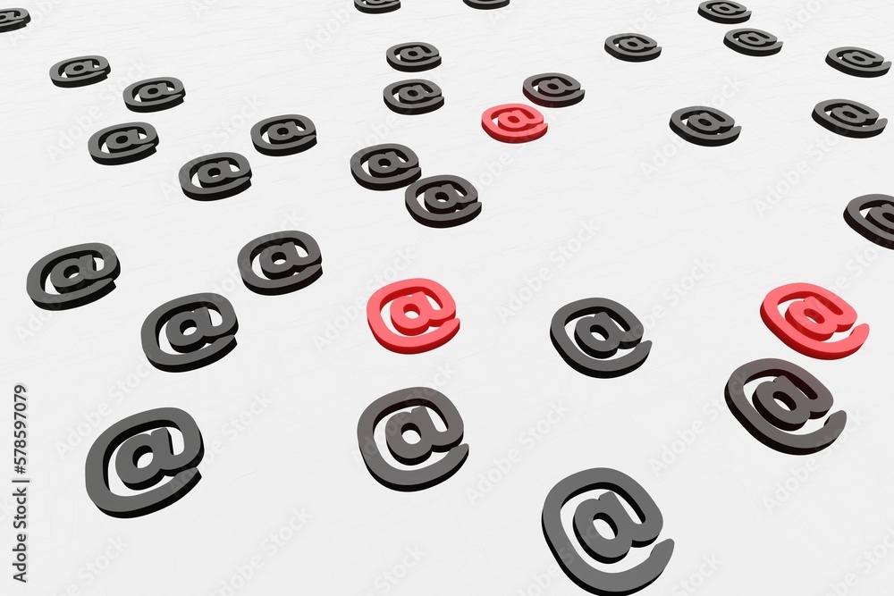 Email marks or at sign icon on white background 3d render. At symbol ...
