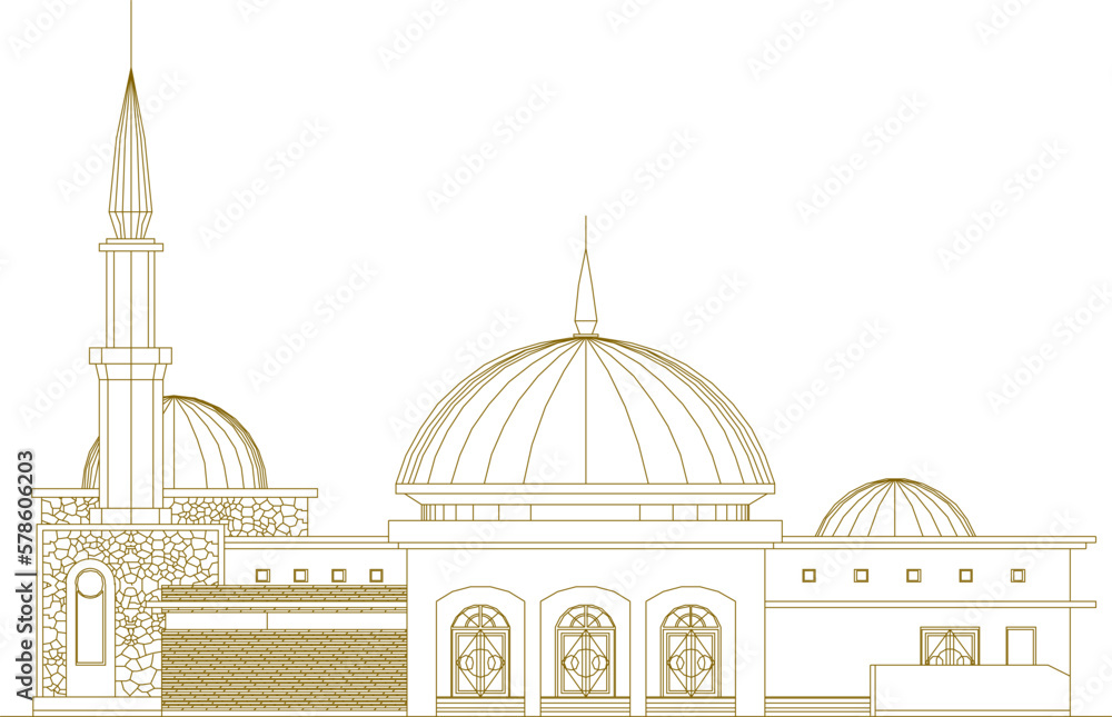 sketch vector illustration of holy building mosque muslim place with ...