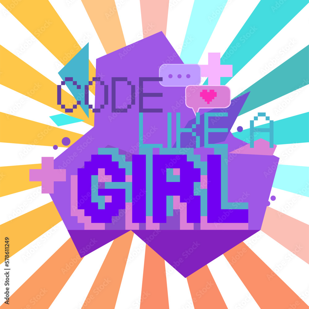 Code like a girl. Phrase written in a to fonts, including bold ... Code like a girl. Phrase written in a to fonts, including bold ...