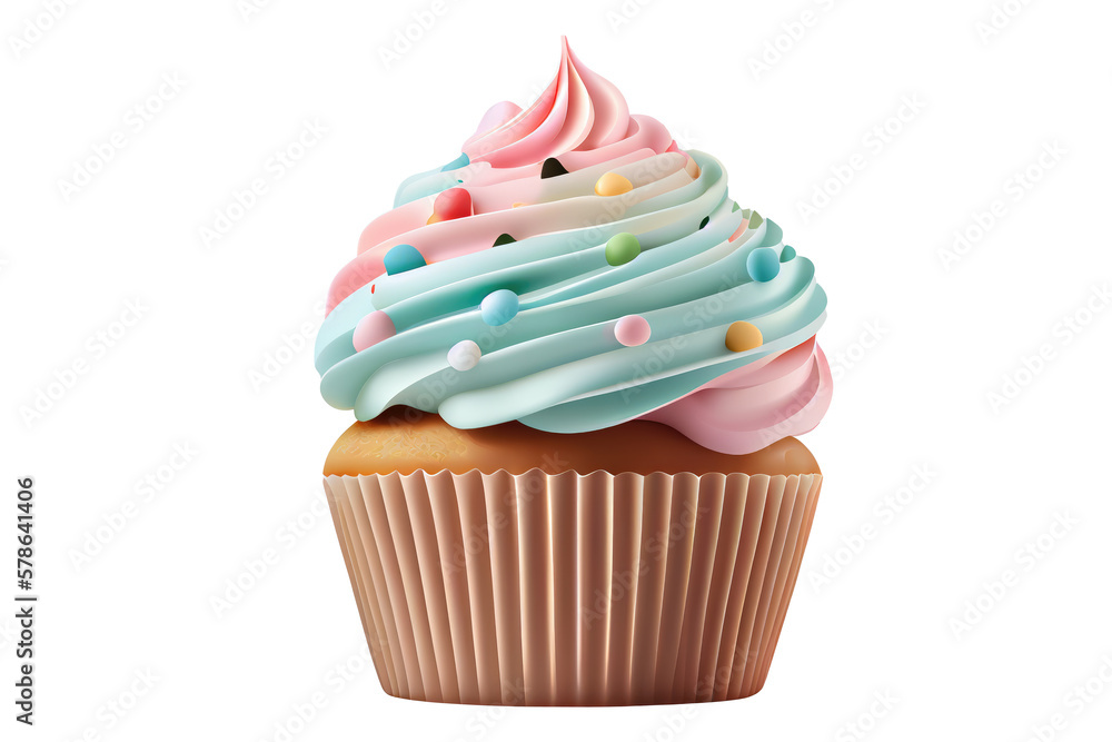 Cupcake isolated on transparent background. generative Ai Stock ...