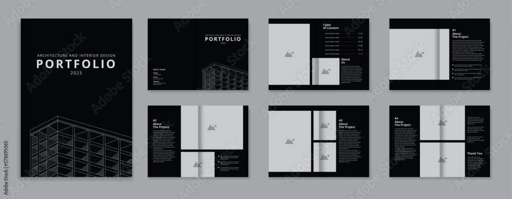 Architecture portfolio template design, architectural portfolio layout ...