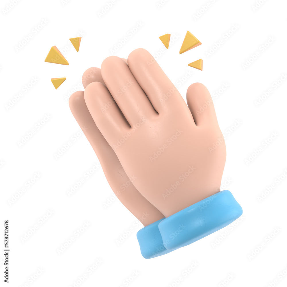 Transparent Backgrounds Mock-up.Cartoon character hands clapping or ...