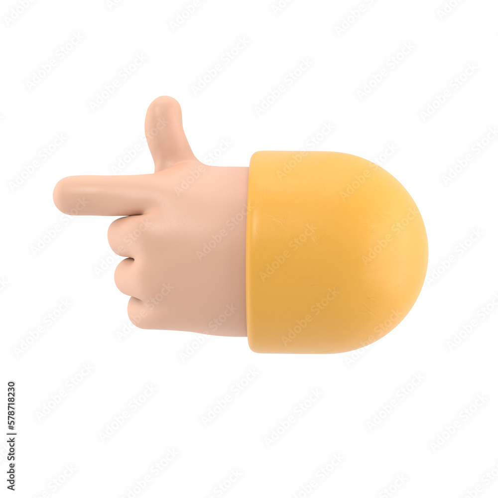 Transparent Backgrounds Mock-up.Cartoon character hand pointing gesture ...