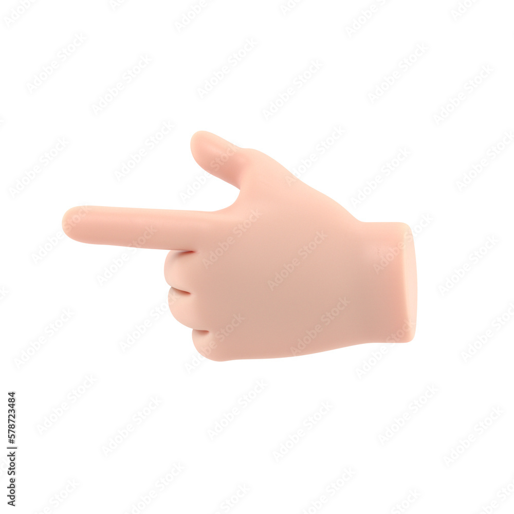 Transparent Backgrounds Mock-up.Cartoon character hand pointing gesture ...