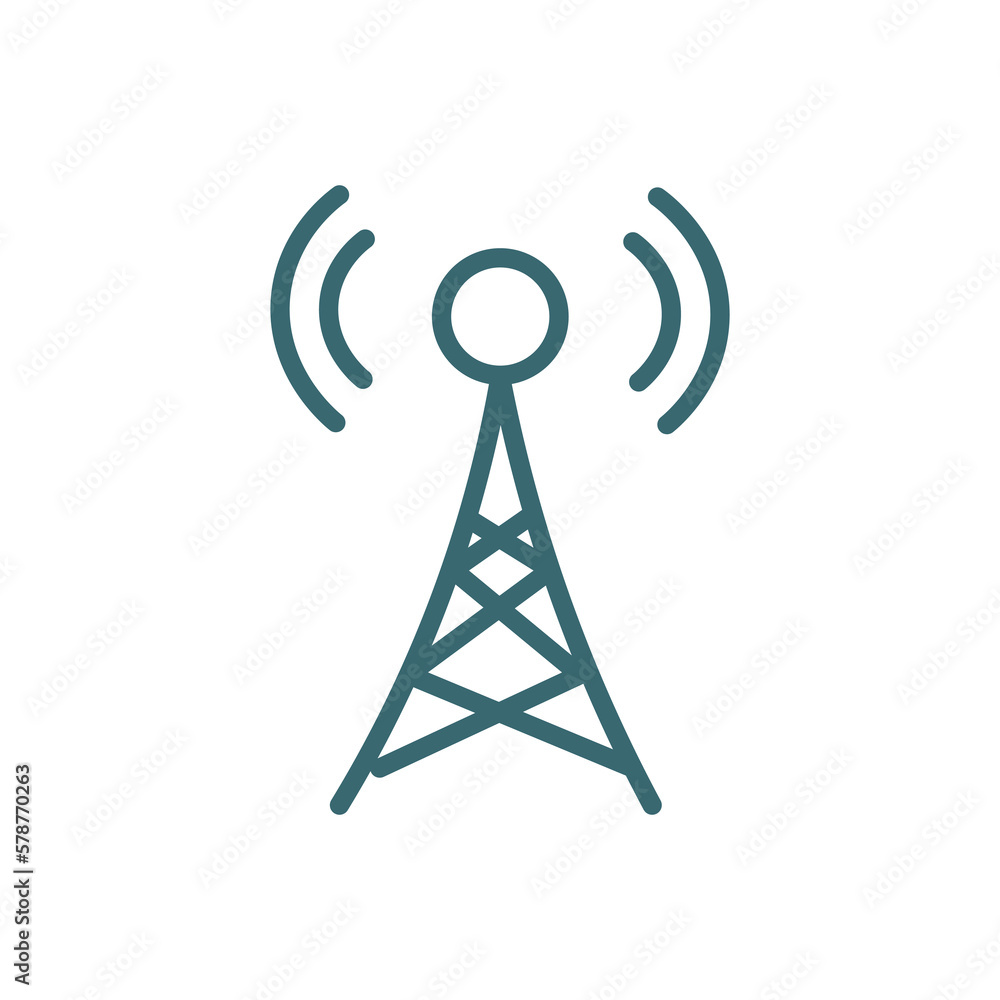 cell tower icon. Thin line cell tower icon from technology collection ...