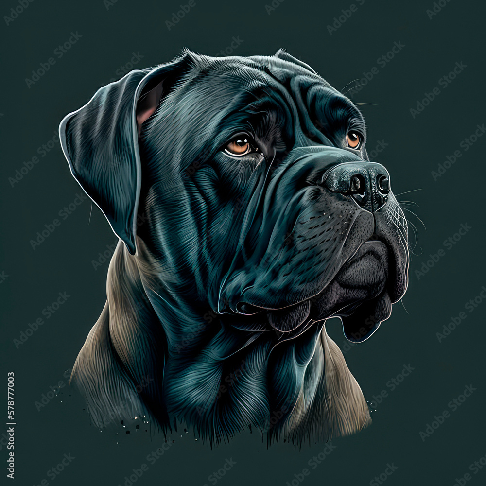Cane Corso logo. Cane Corso head image in retro style. Generated image ...