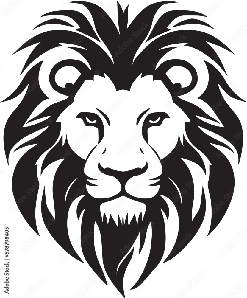 Lion head logo icon, lion face vector Illustration, on a isolated ...