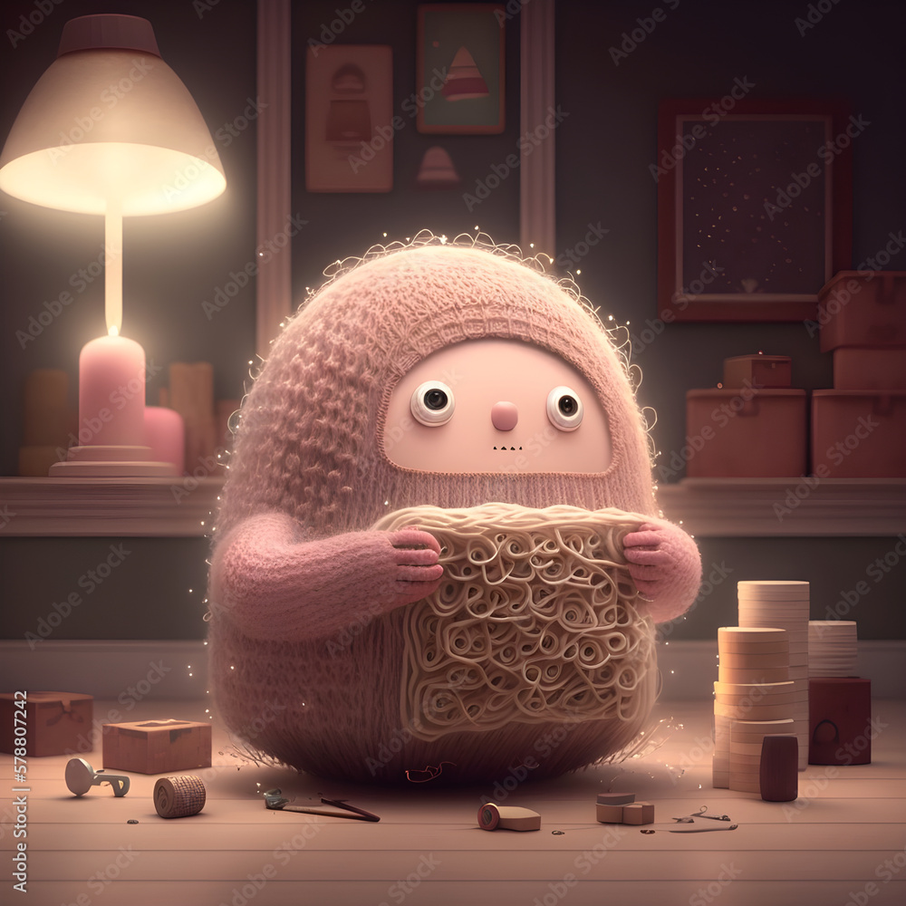 Woolen fabric, fruits and their transformations, animation, animation ...