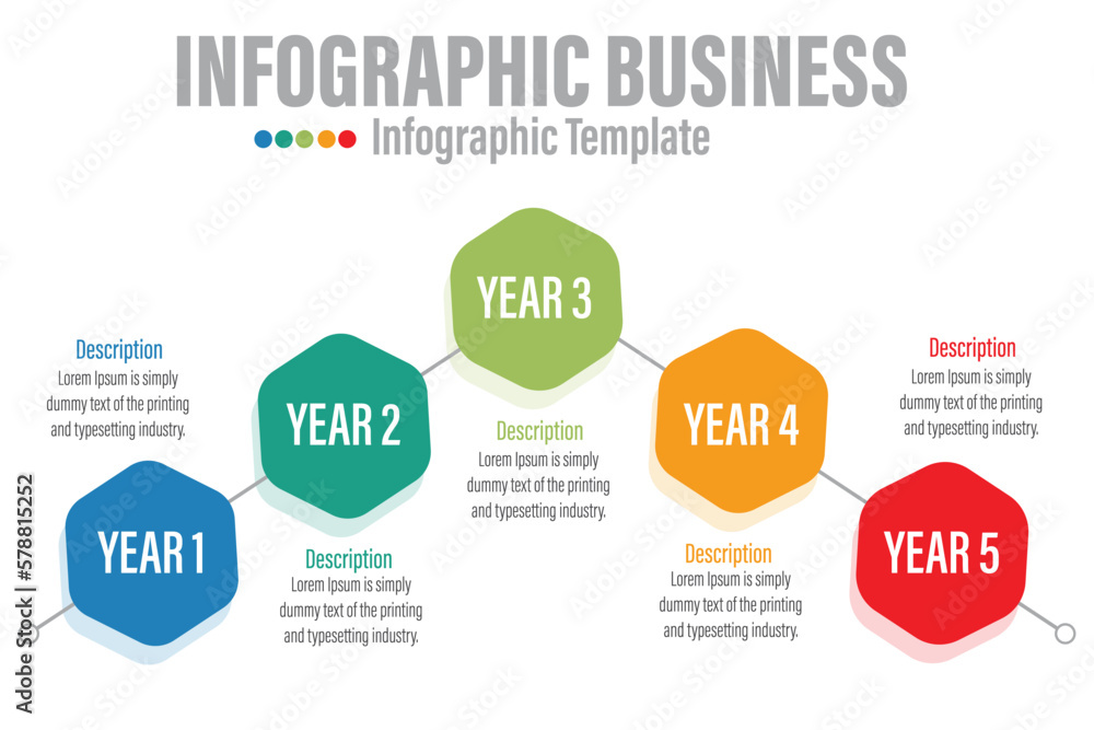 6 Steps modern Timeline diagram calendar with Yearly and pip pyramid ...