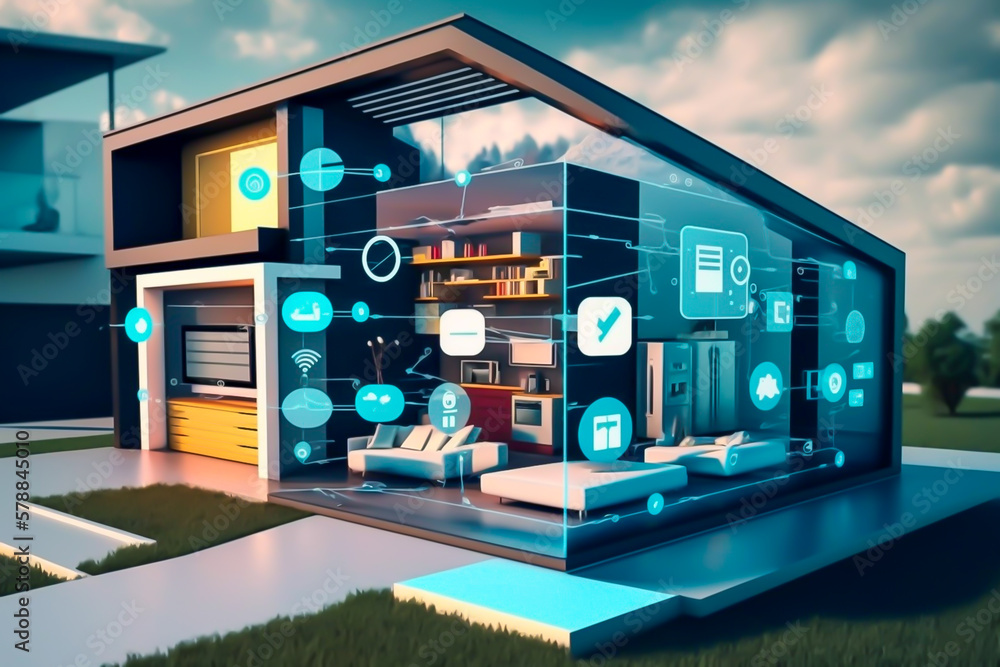 smart home house management system using augmented reality, illstration ...
