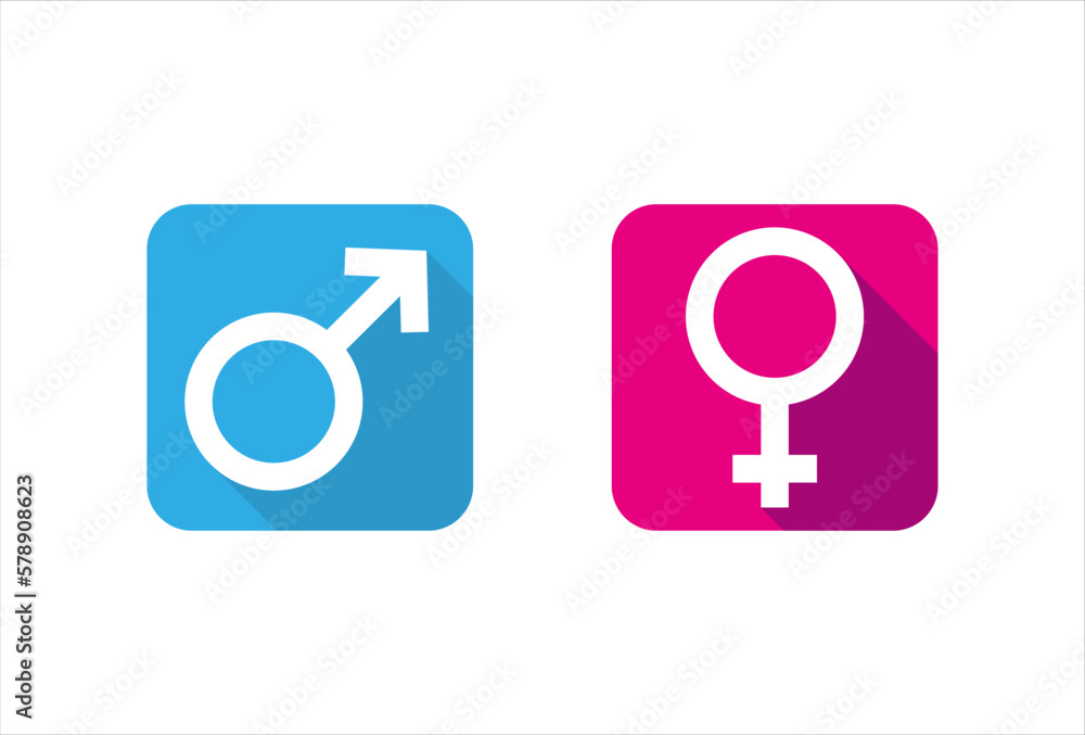 Gender Icon pink and blue symbol, Male and female symbol for your web ...