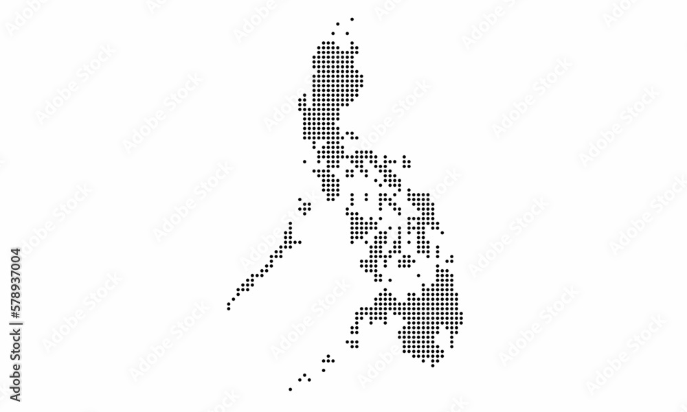 Philippines dotted map with grunge texture in dot style. Abstract ...