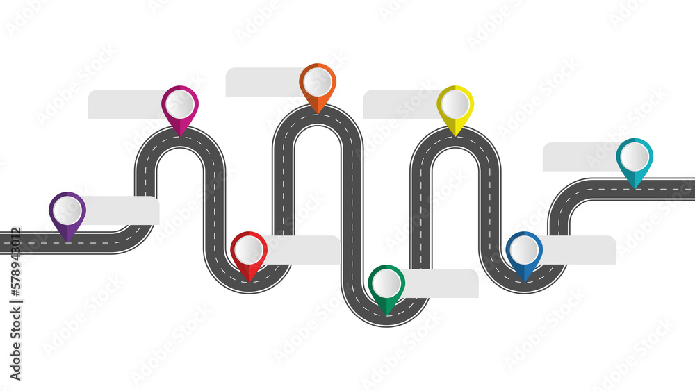 Empty road map timeline infographic for bussines. Vector infographic ...