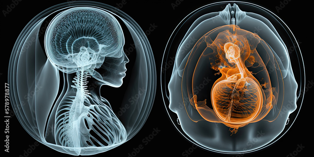 X-ray of a woman's womb, also known as the uterus, showing its size and ...