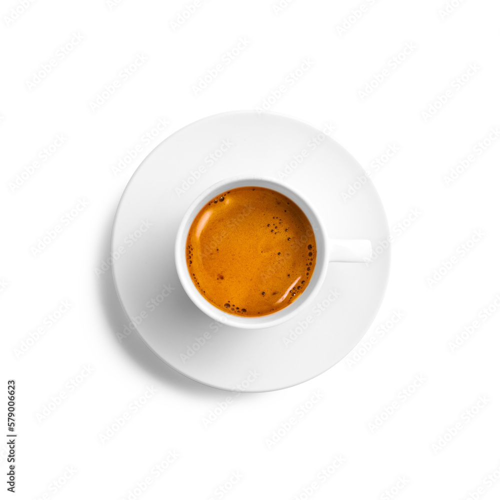 White cup of espresso coffee isolated on a transparent background, PNG ...