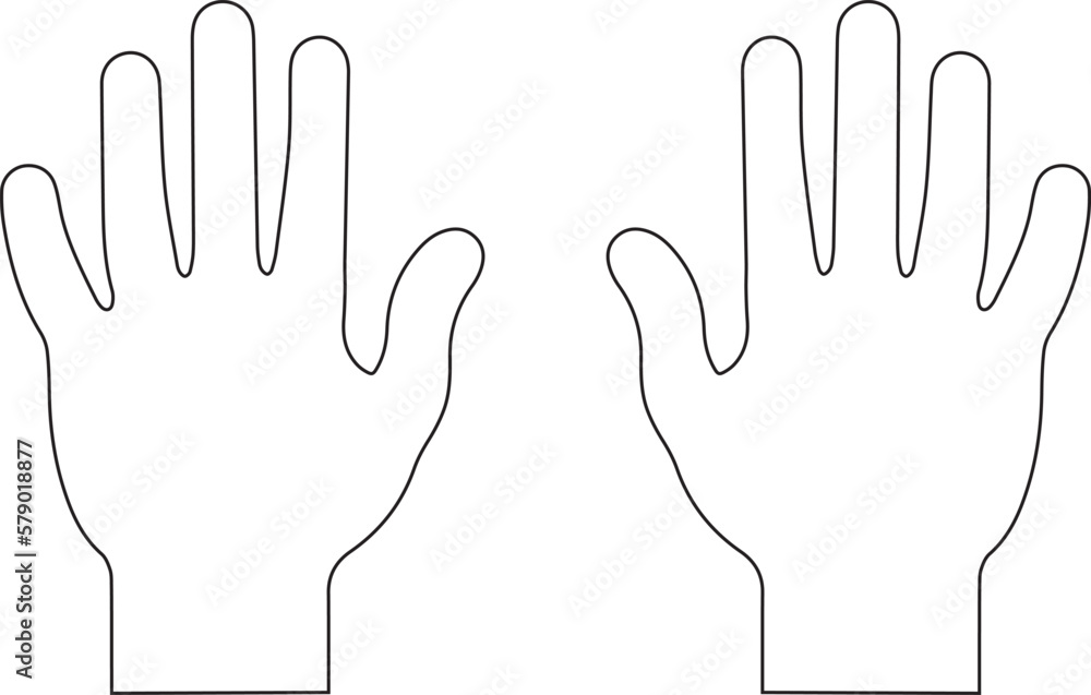 Two human hands, flat vector illustration Stock Vector | Adobe Stock