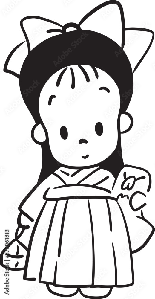 girl cartoon doodle kawaii anime coloring page cute illustration ...