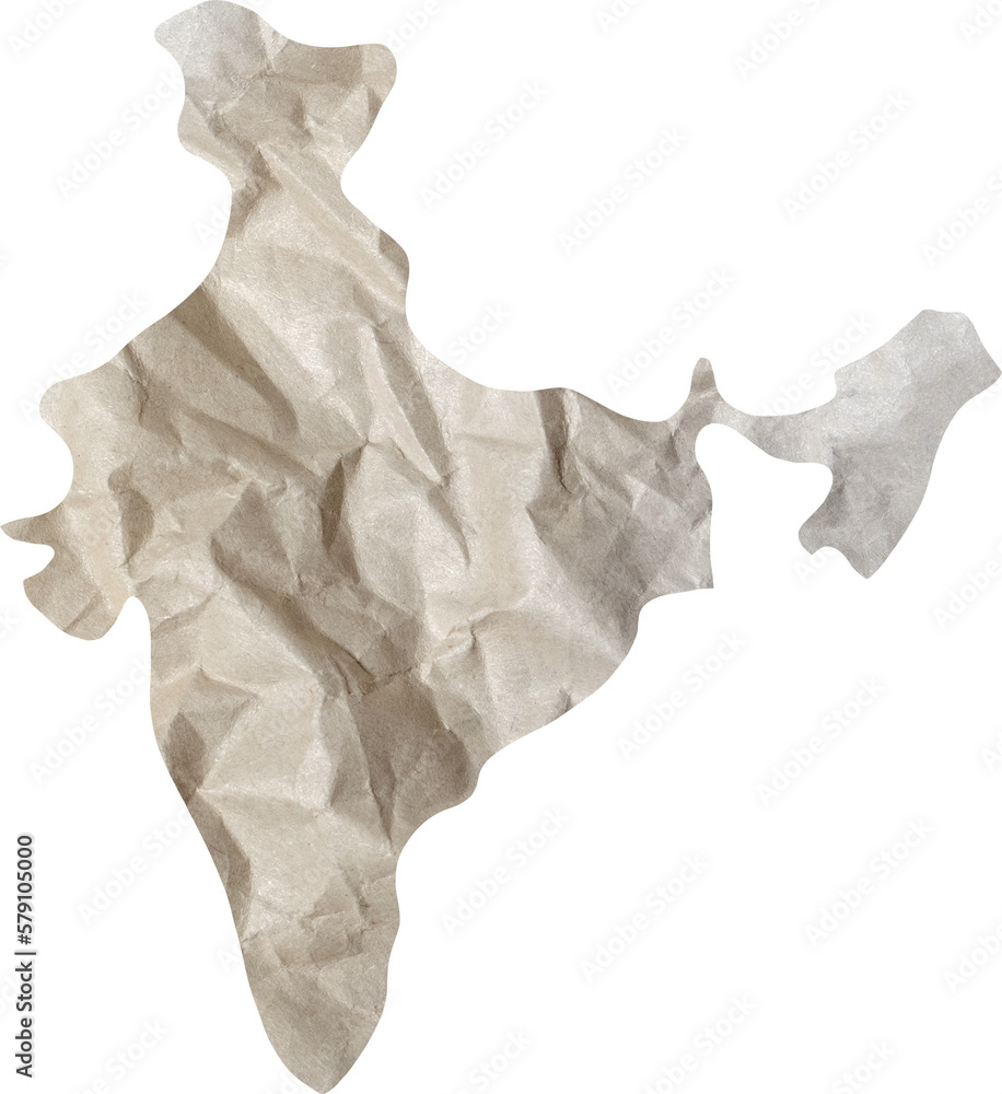 India map paper texture cut out on transparent background. Stock Photo ...
