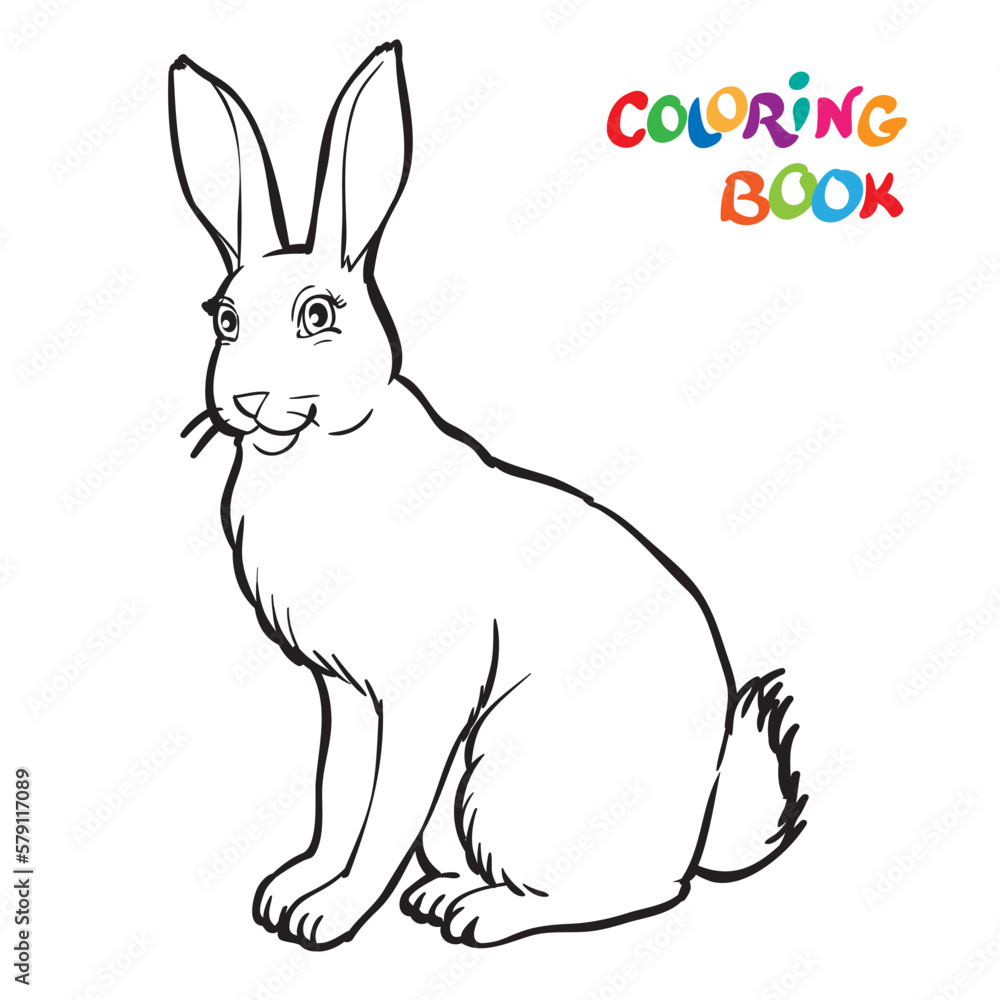 Bunny coloring page. Design for Kids. Children preschool illustration ...