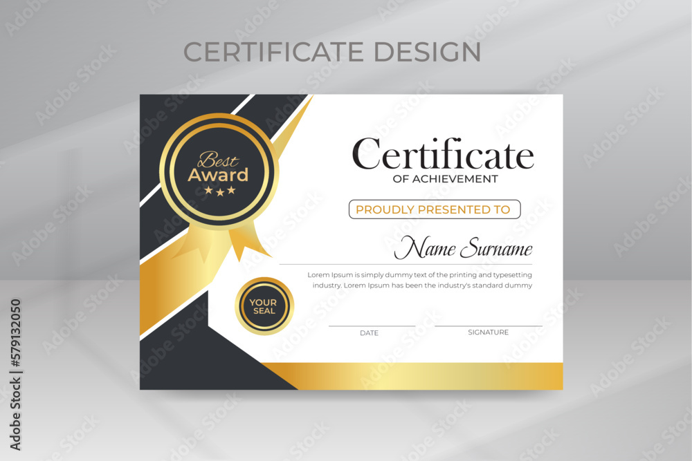 Appreciation and Achievement Modern Certificate Template Design Stock ...