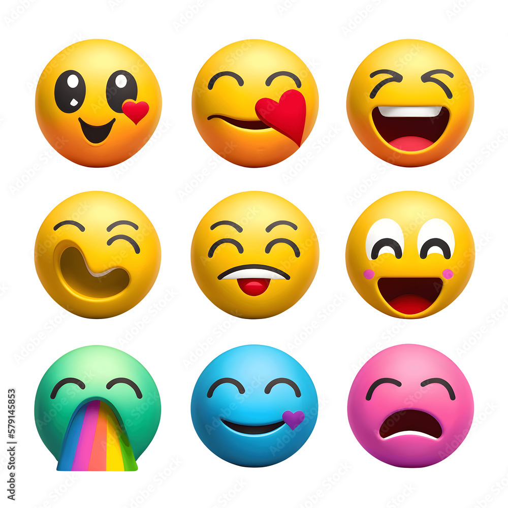 Emoji World | Express your feelings | Png image | No background | Vector | Clipart | Set Stock ...