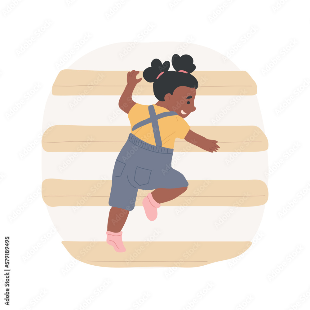 Walking up the stairs isolated cartoon vector illustration. Walking up ...