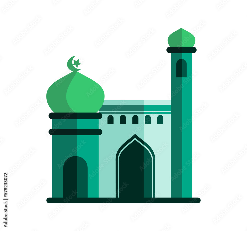 mosque vector illustration collection, use 2d flat style, modern ...