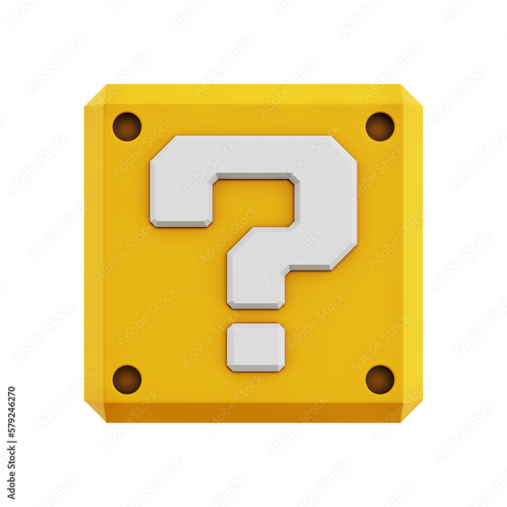 Mystery block with white question mark - isolated transparent PNG Stock ...