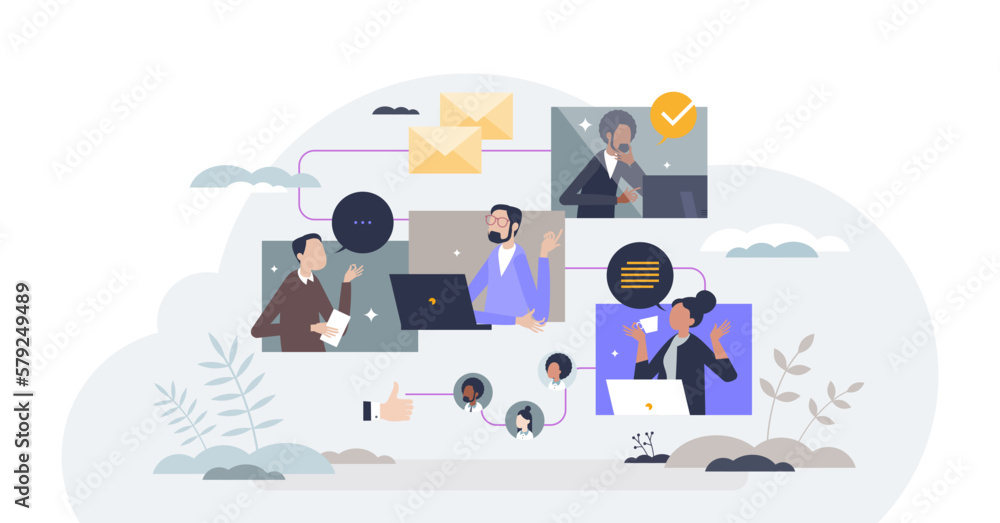 Team workflow and common project collaboration process tiny person ...