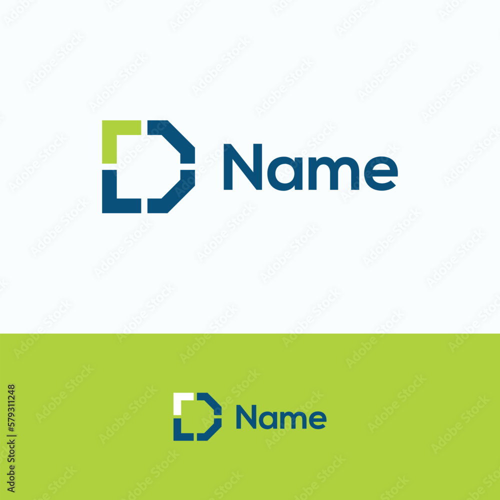 D Name logo. D monogram design studio logo template. Layout plan ...