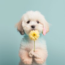 Dog Puppy Flowers Art Free Stock Photo - Public Domain Pictures