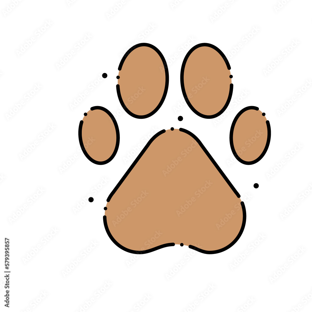 dog paw icon png image with transparent background Stock Illustration ...