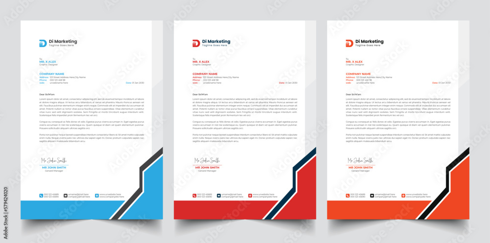 Professional corporate official business letterhead design Stock Vector ...