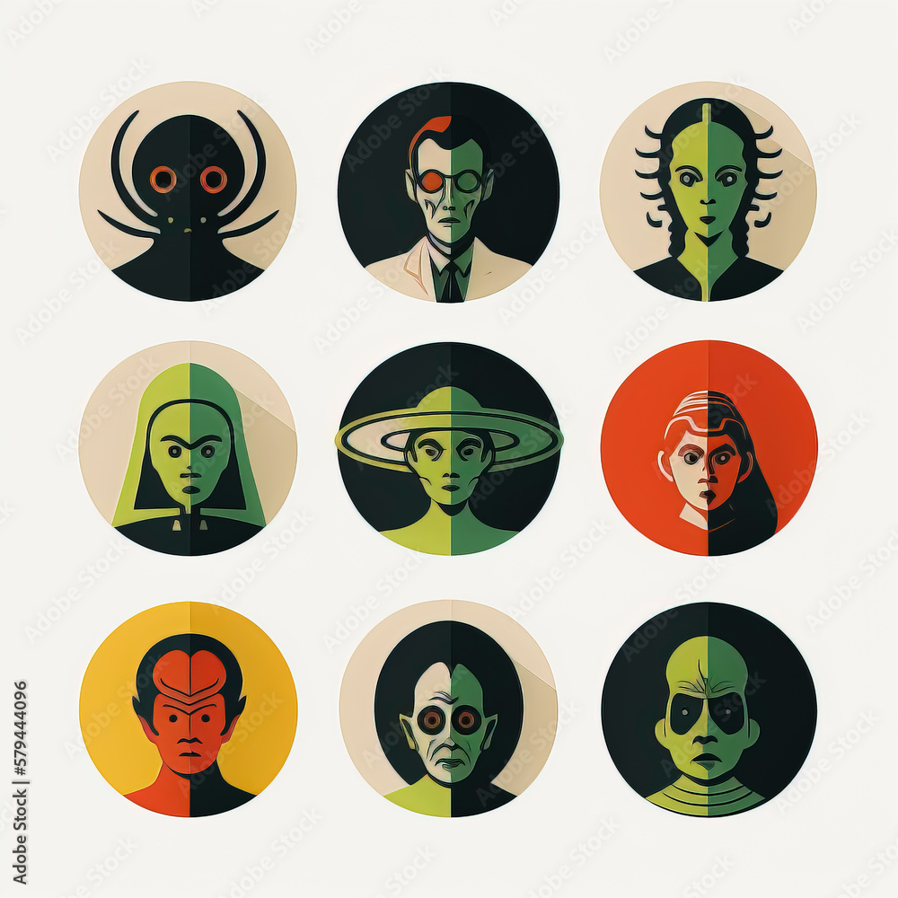 Ilustración de Stock Alien Avatar Illustration: A Collection of ...