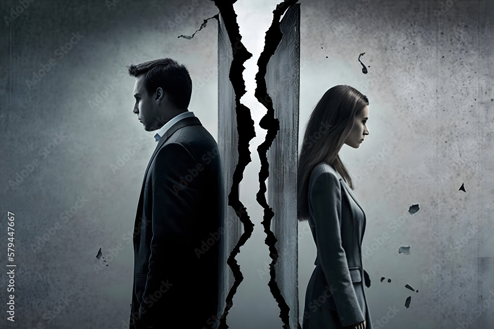 Stock-Illustration „Psychological problems and stress of man husband ...