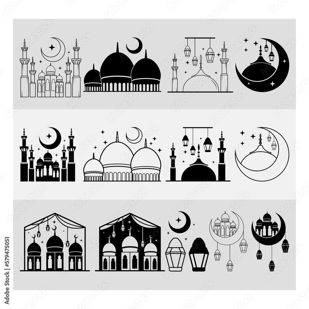 Vector de Stock Ramadan SVG, Ramadan, Ramadan Kareem, Masjid Mubarak ...