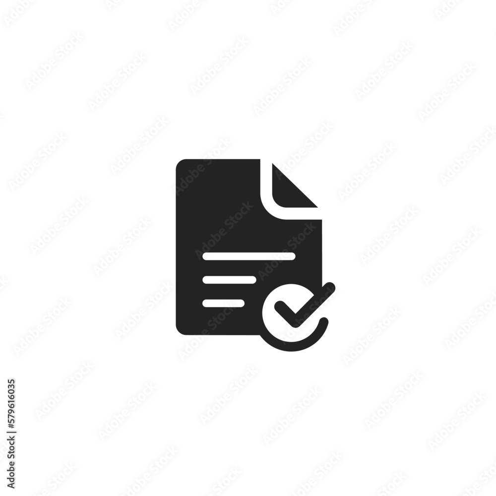 Verfied Document - Pictogram (icon) Stock Vector | Adobe Stock