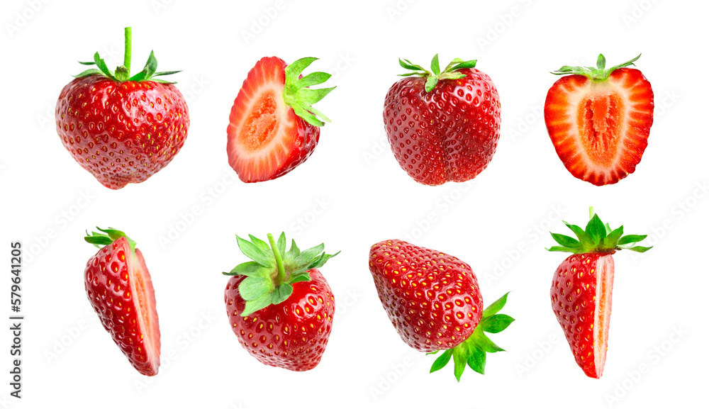 Strawberry cut out. Ripe fresh red strawberry isolated on white ...
