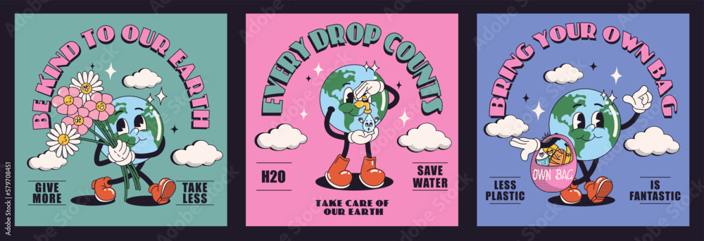 Collage vintage motivation poster or card design template with walking ...