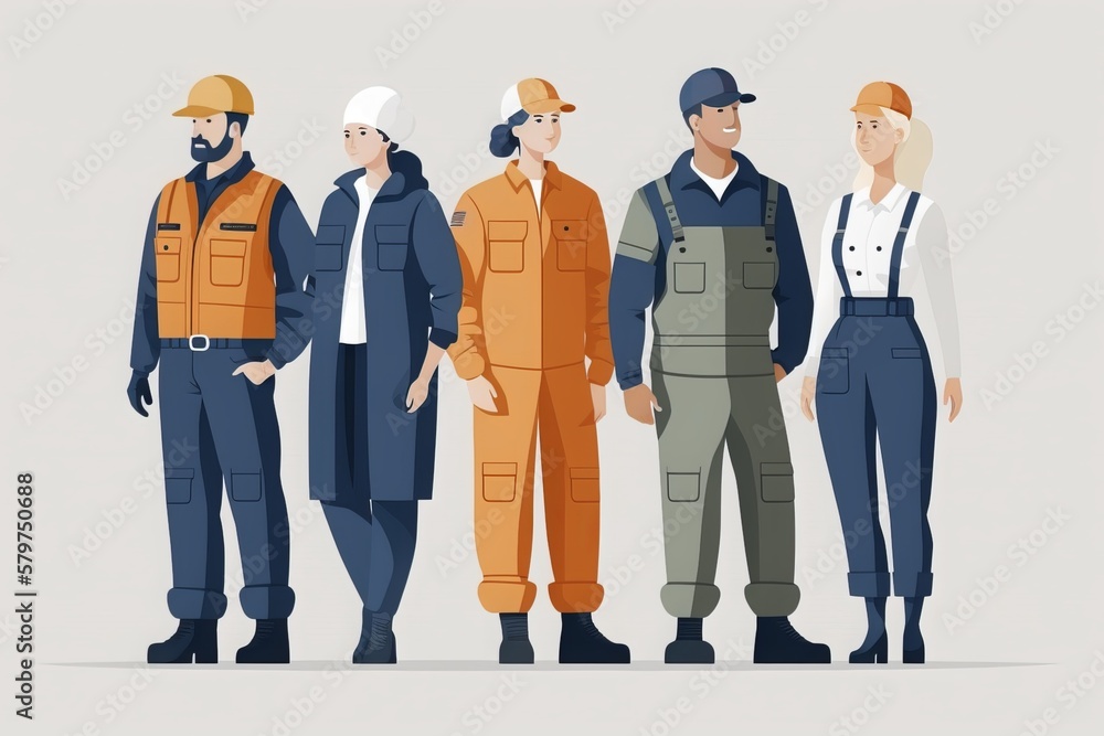 Collage with people in uniforms of different professions Stock ...