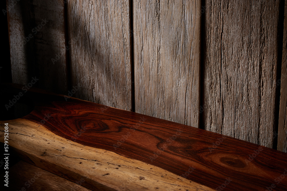 Photo Stock Fondo y base de madera ideal para exhibir productos ...